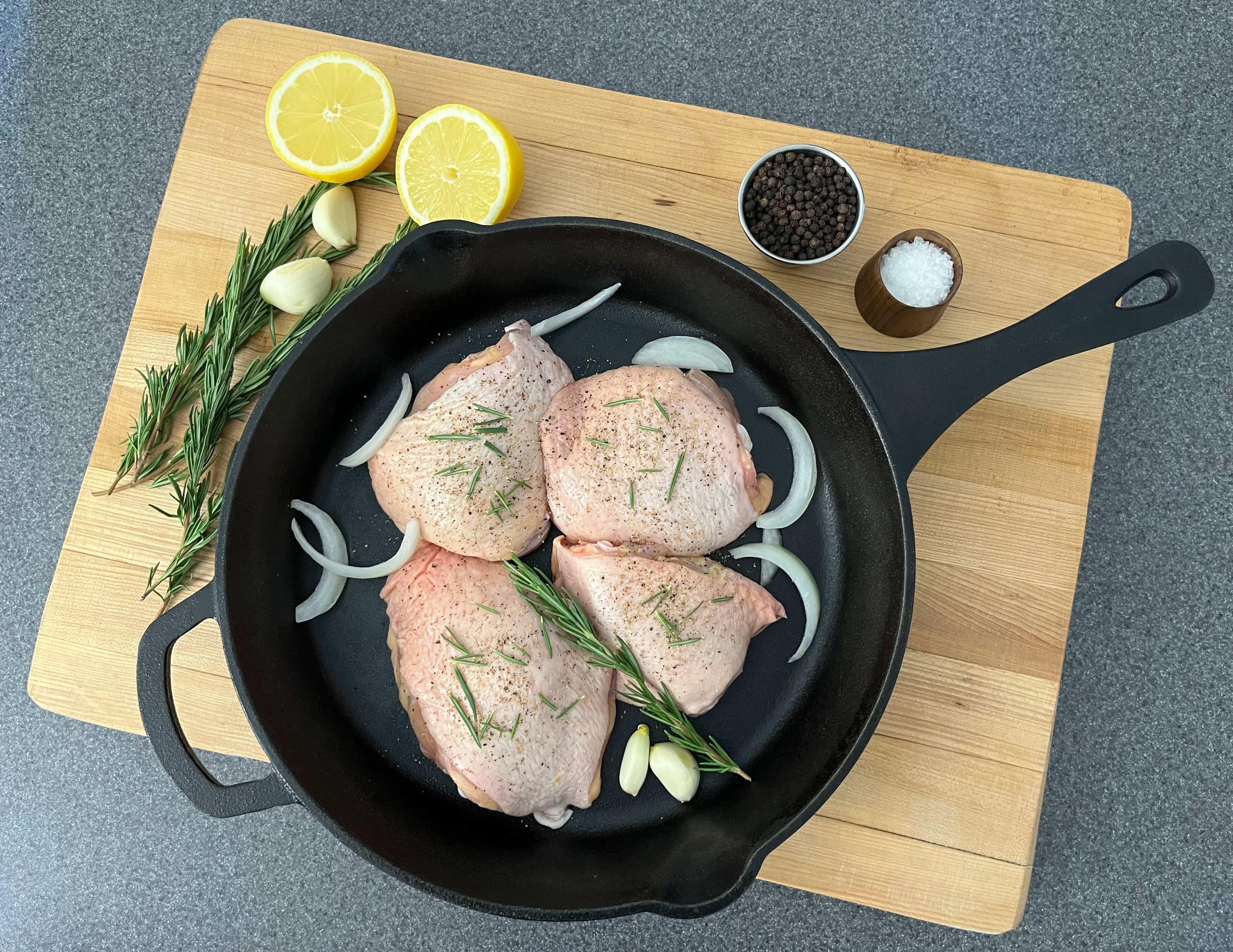 Chicken Thighs - Bone In Skin On – Grazing Patch Farm